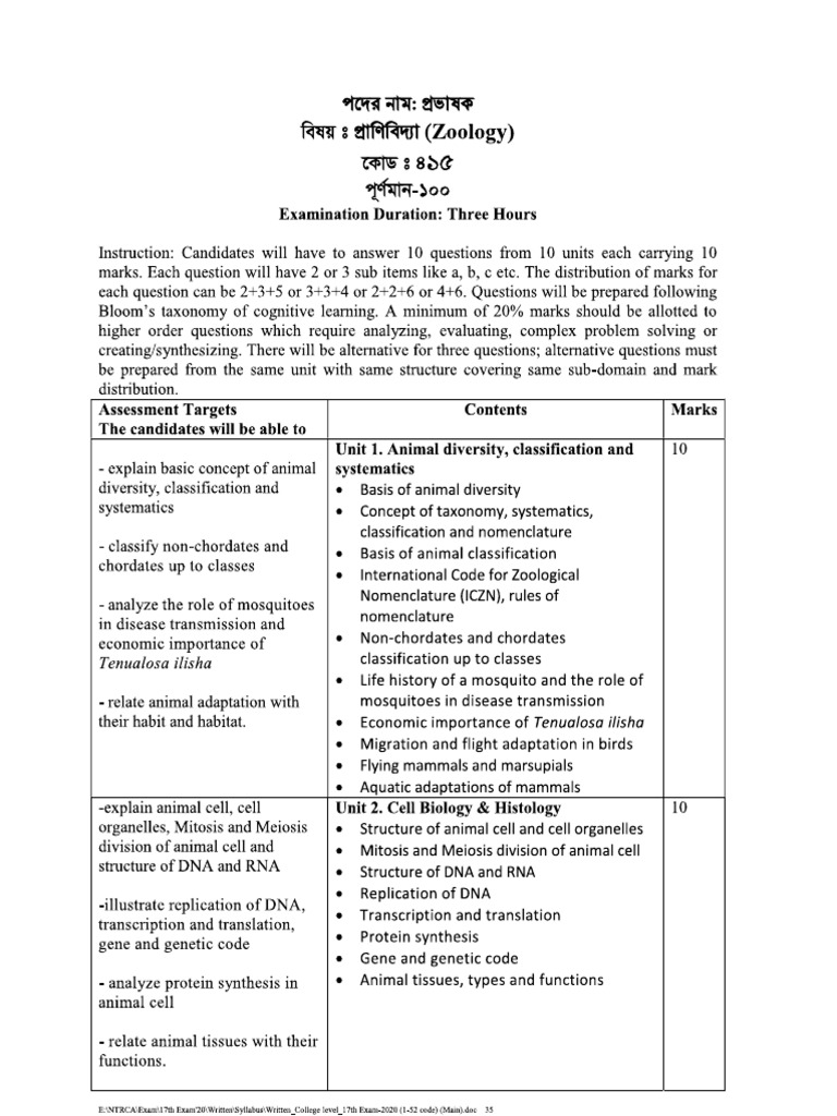 Zoology Note | PDF