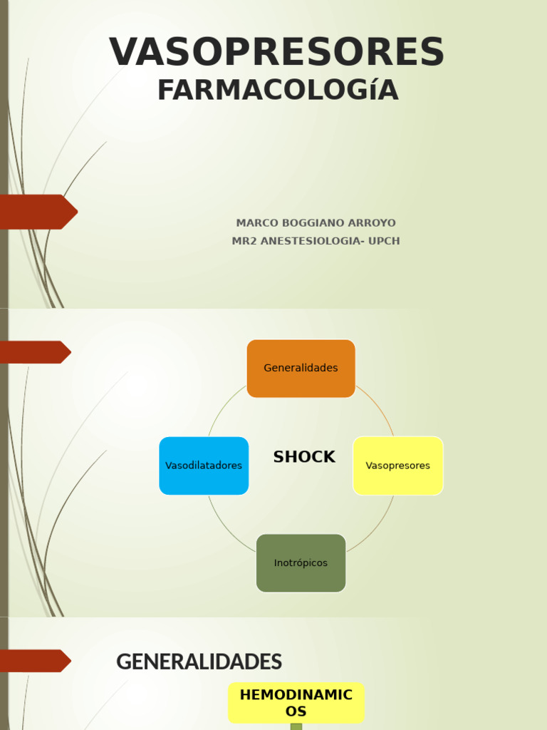 VASOPRESORES | PDF | Norepinefrina | Drogas que actúan sobre el sistema ...