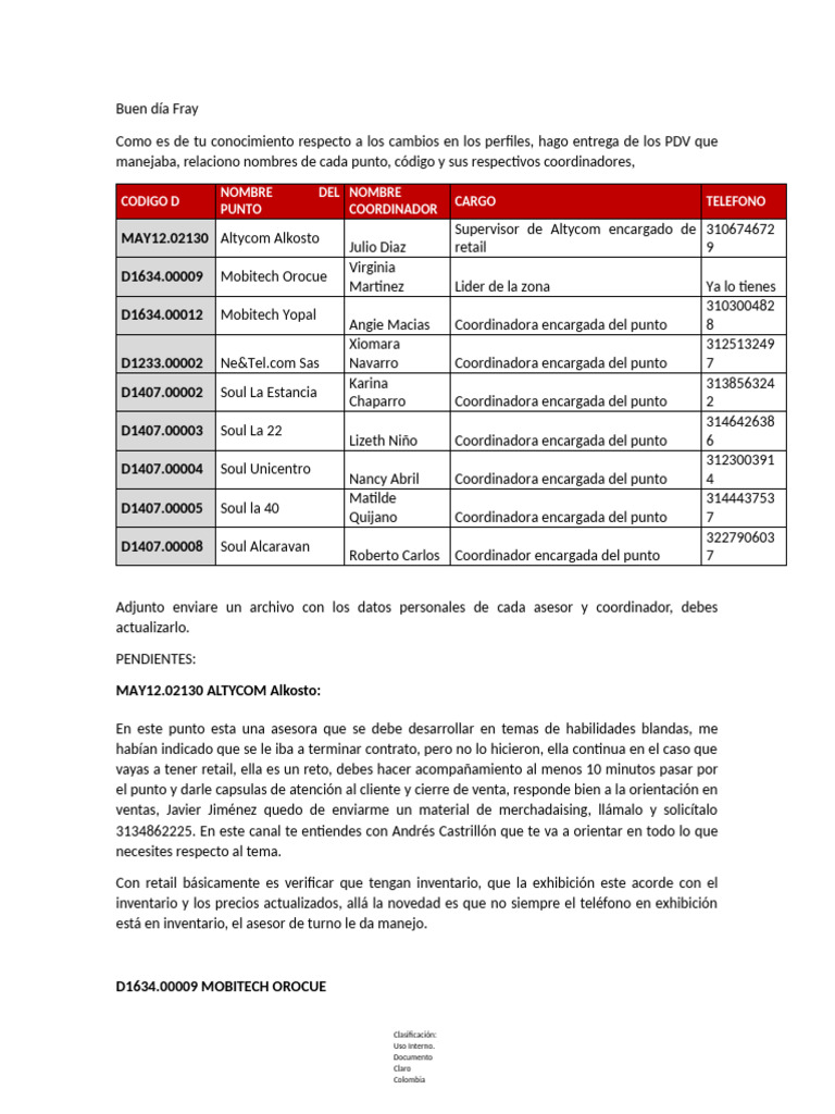 Acta de Entrega PDV MODELO | PDF