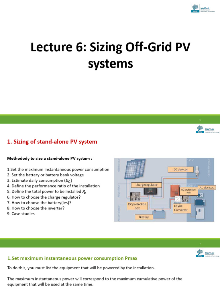 Off-Grid PV System Sizing Guide | PDF | Photovoltaics | Photovoltaic System