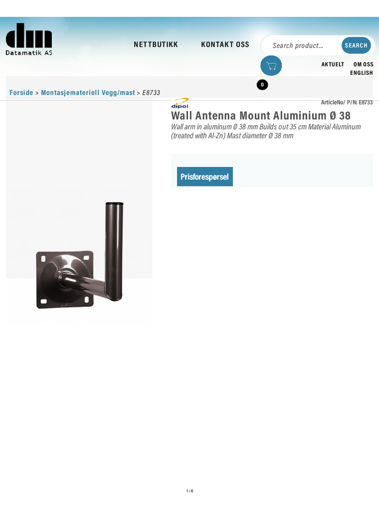 Wall+Antenna+Mount+Aluminium+Ø+38+ +Wall+Antenna+Mount+Aluminium+Ø +38 ...