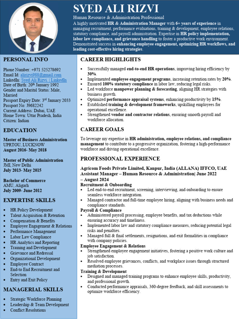 ALI CV | PDF | Human Resources | Employment