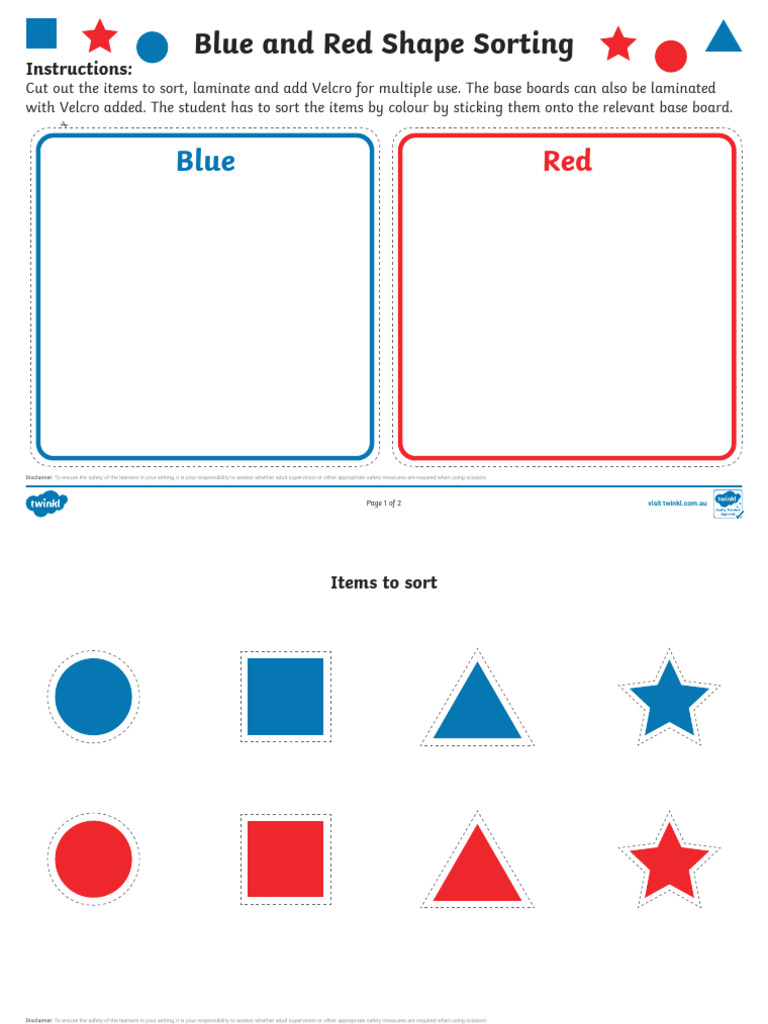 Colour Sorting Activity Set 1 | PDF