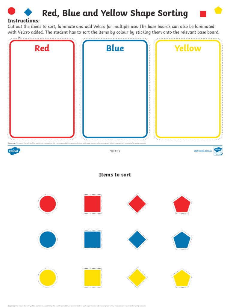 Colour Sorting Activity Set 3 | PDF