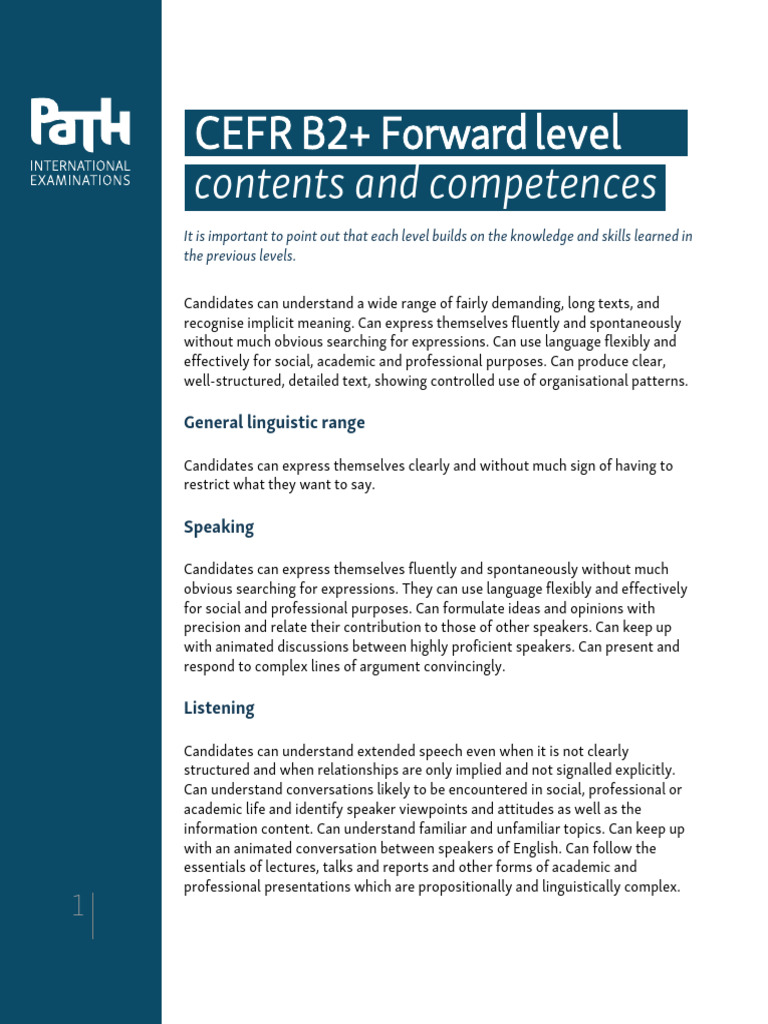 B2+ Forward Level - Contents and Competences | PDF | Linguistics ...