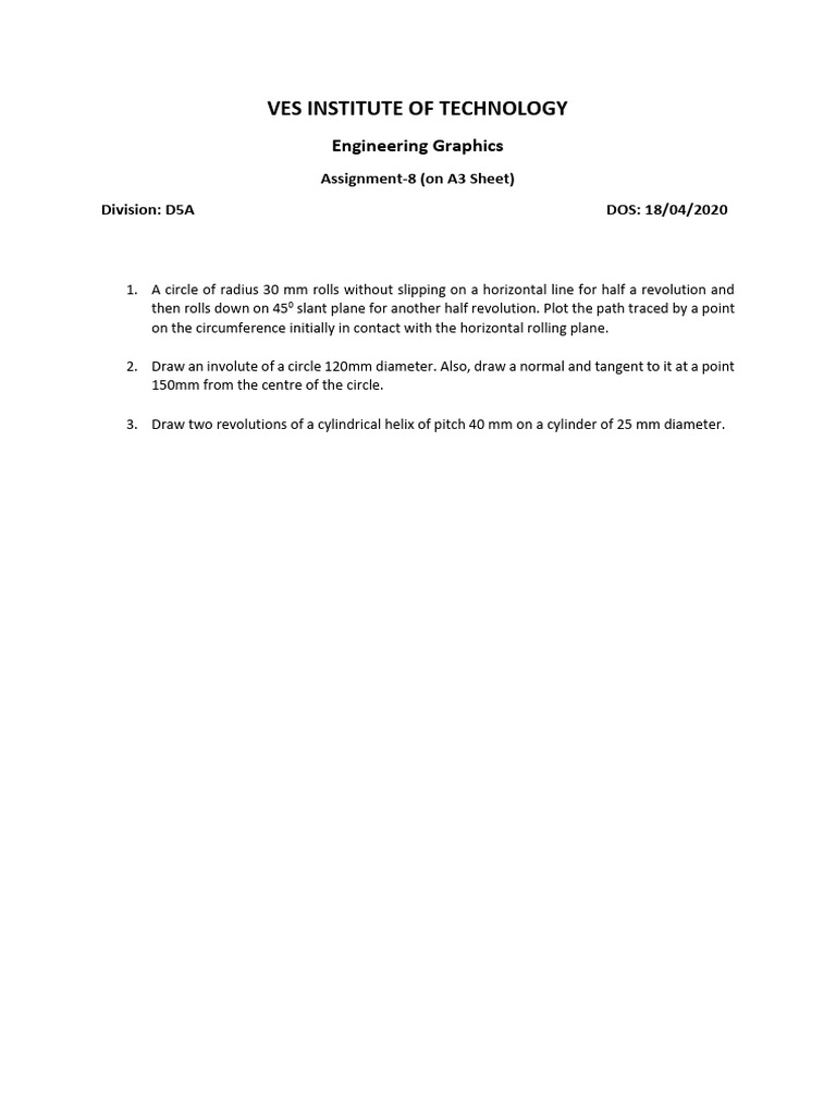 Assignment-8 Engg Curves | PDF