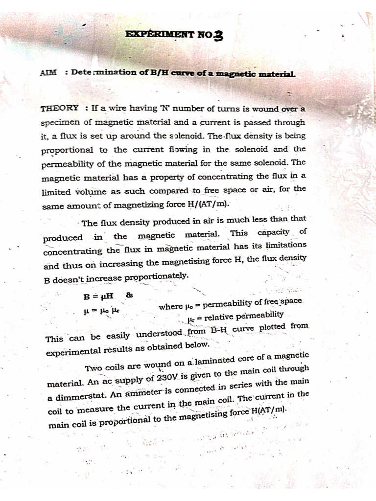 Experiments 3 - BH Curve | PDF