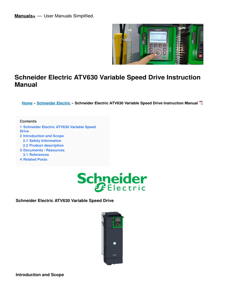 Atv630 Variable Speed Drive Manual | PDF
