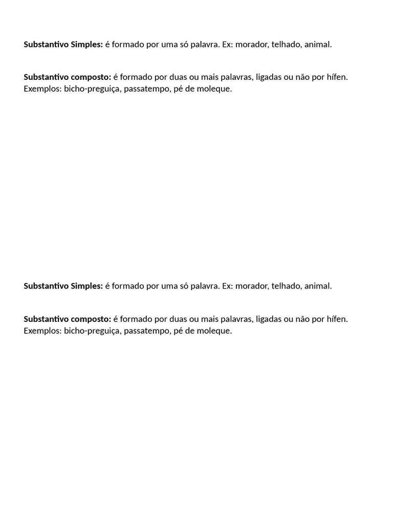 Substantivo Simples e Composto | PDF