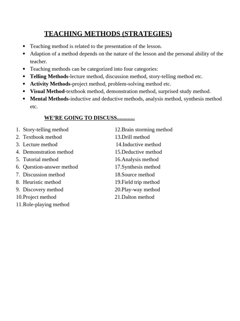 Effective Teaching Methods Overview | PDF | Teachers | Learning
