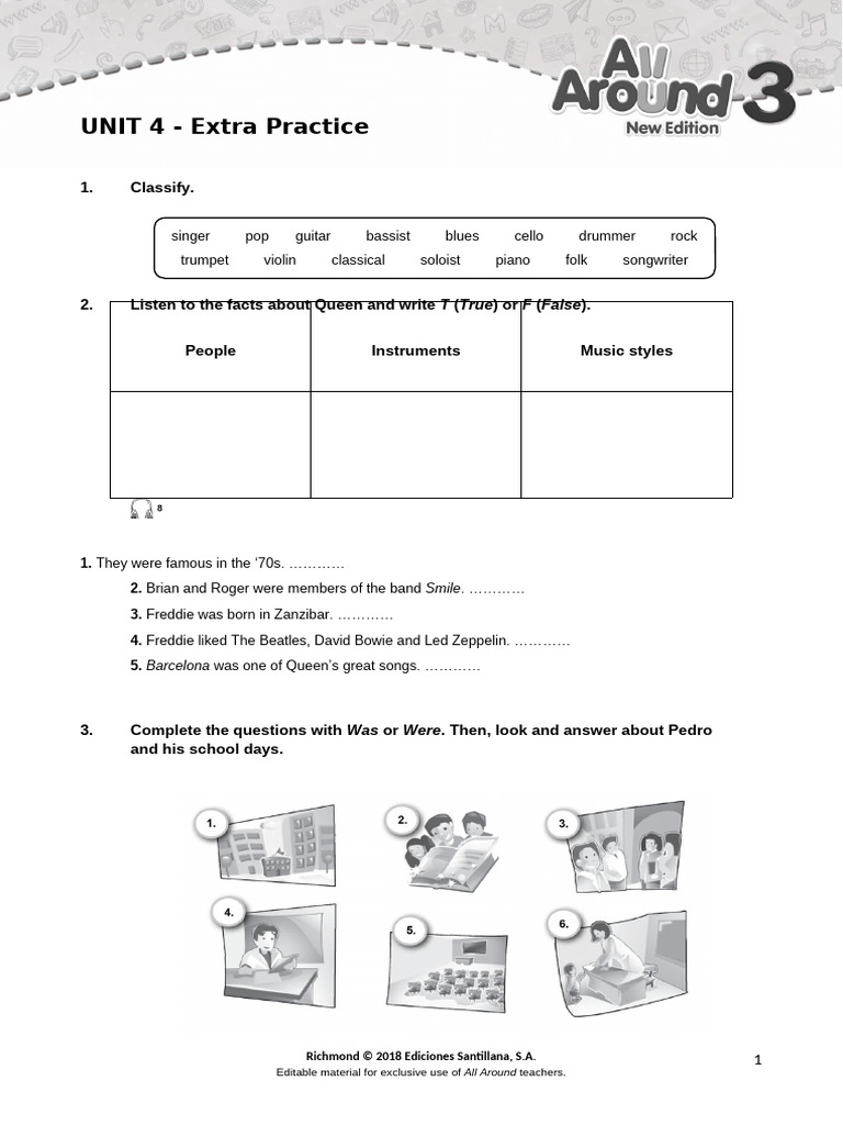 AA NE3 TRM ExtraPractice U4 | PDF | Popular Music | Rock Music