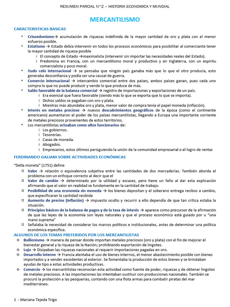 Resumen Parcial 2 Historia | PDF | Mercantilismo | Salario