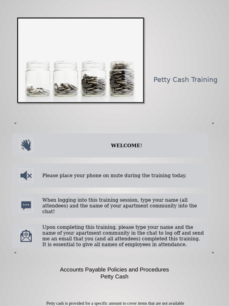 Petty Cash Training | PDF | Receipt | Reimbursement