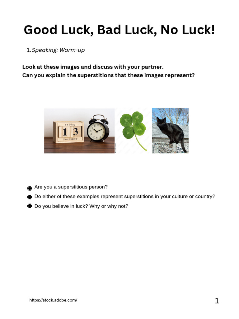 Superstitions | PDF | Luck | Superstitions