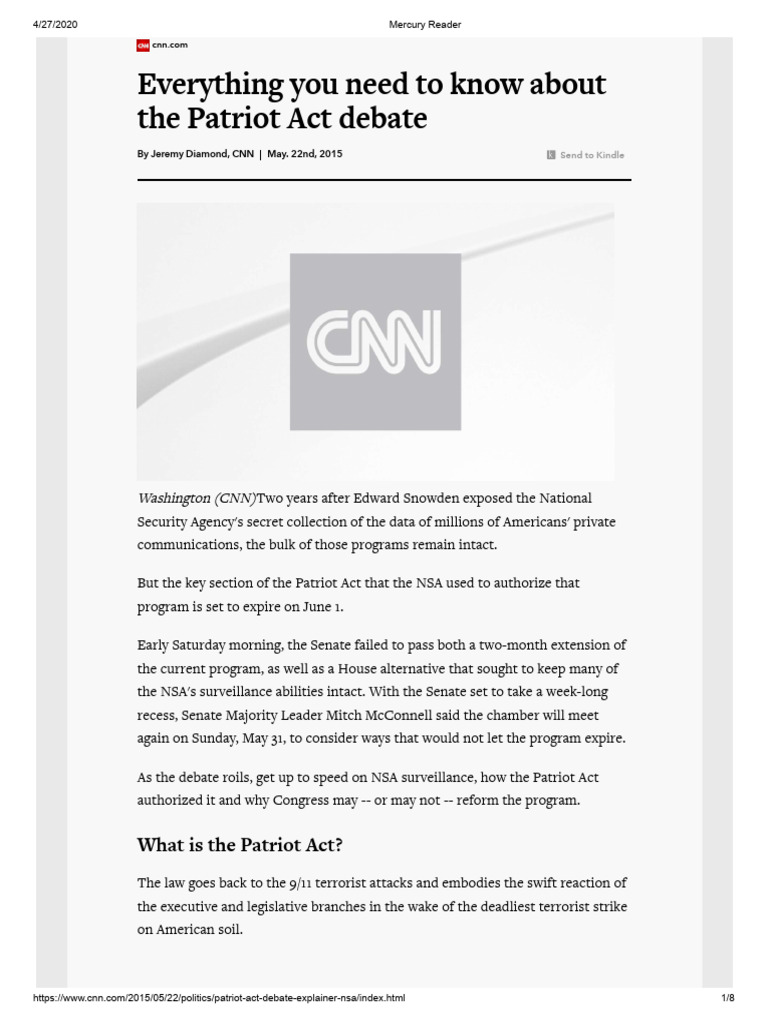 Patriot Act Debate - Everything You Need To Know - CNNPolitics | PDF ...