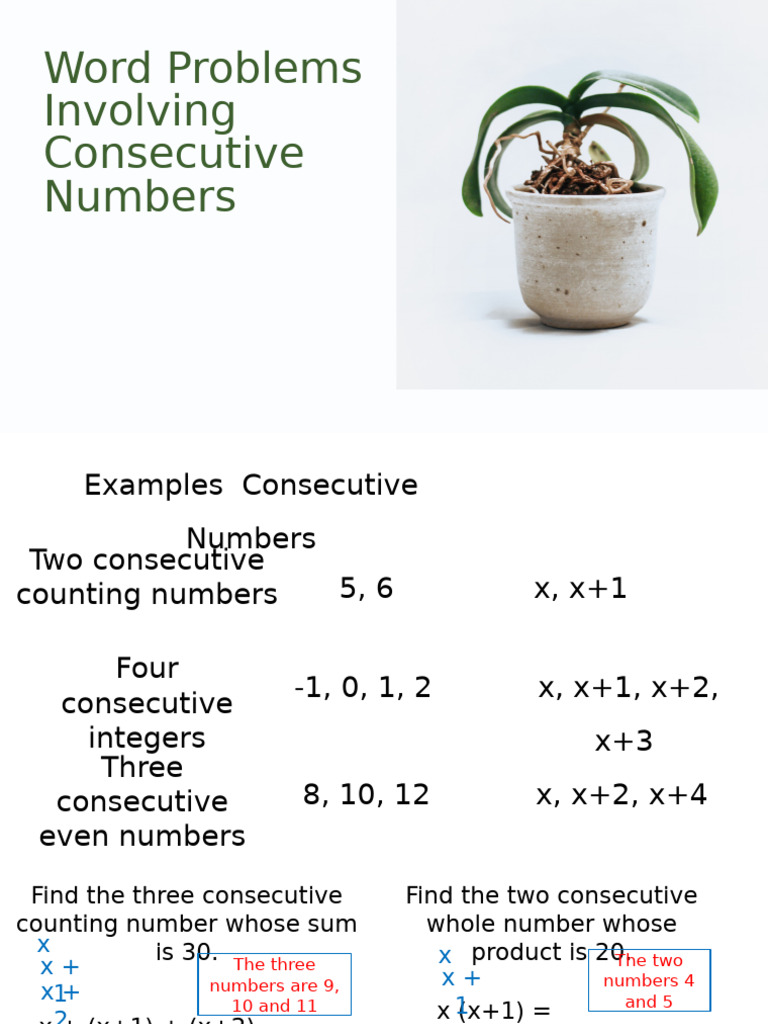 Consecutive Numbers | PDF