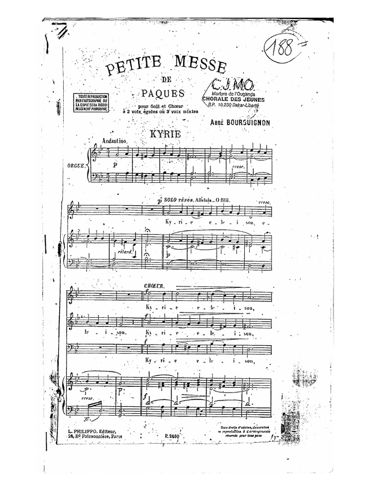 Petite Messe de PÃ Que (AbbÃ© BOURGUIGNON) | PDF
