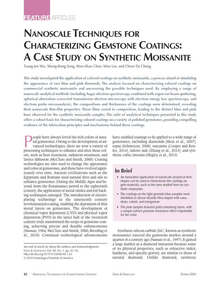 Spring 2024 Gem Coatings v2 | PDF | X Ray Photoelectron Spectroscopy ...