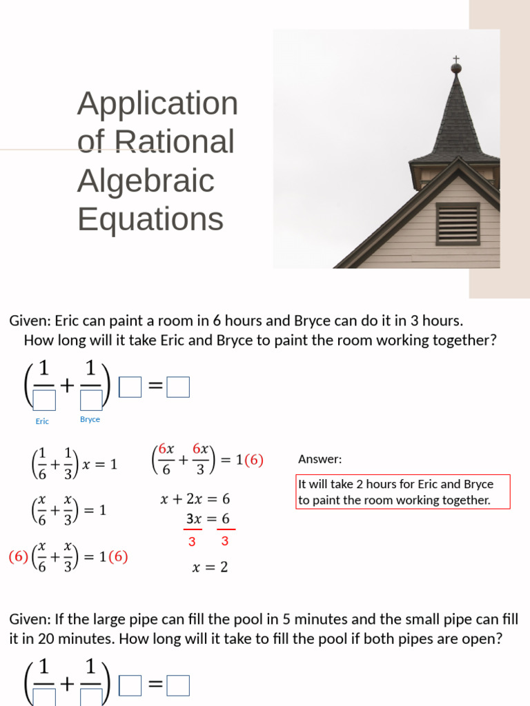 Application of Rational Algebraic Equations | PDF