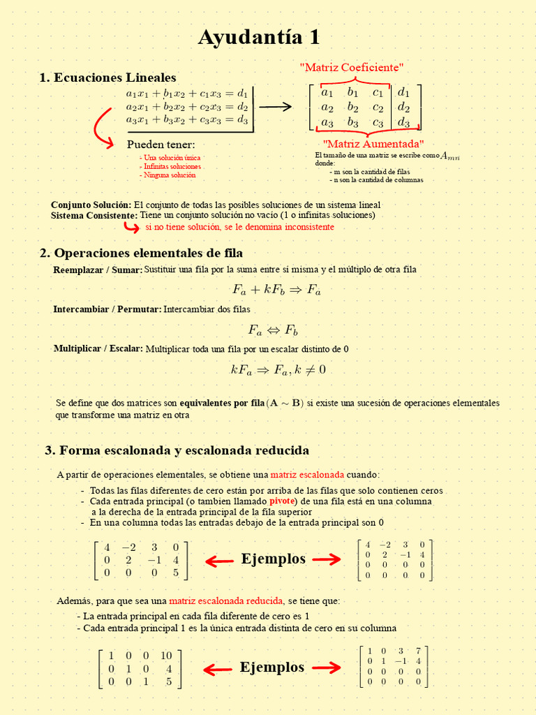 Ayudantia 1 Algebra Lineal 2024-1 | PDF | Vector Euclidiano | Matriz (Matemáticas)