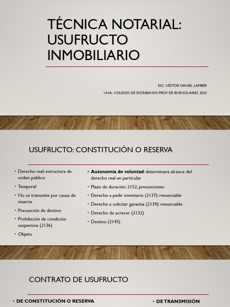 Concurso Notarial - Usufructo | PDF | Donación | Propiedad