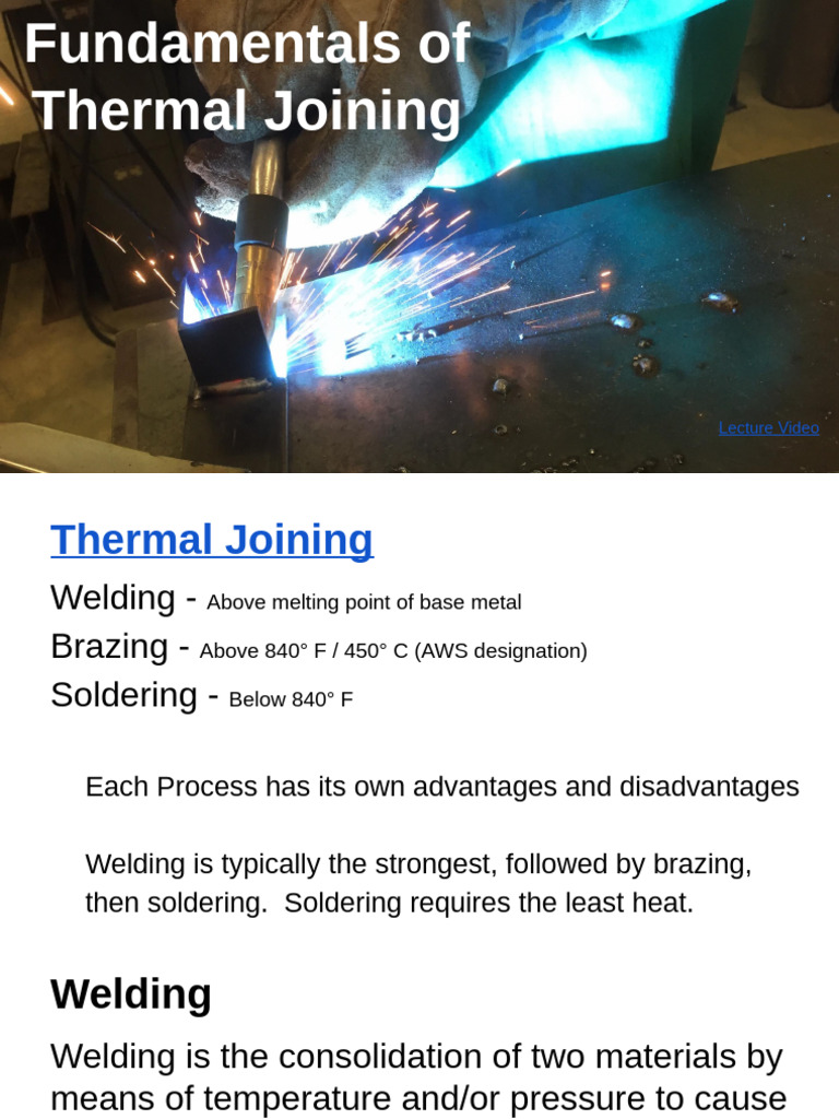 Overview of Thermal Joining Processes | PDF | Welding | Construction