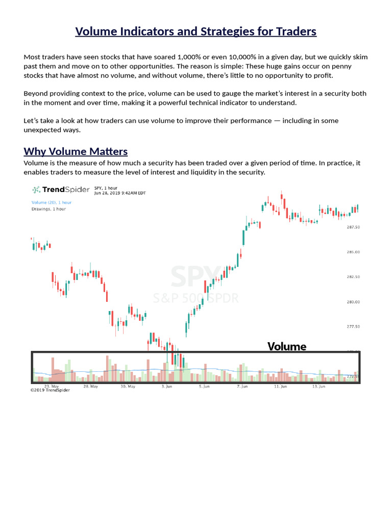 Volume Indicators and Strategies For Traders | PDF | Market Trend ...