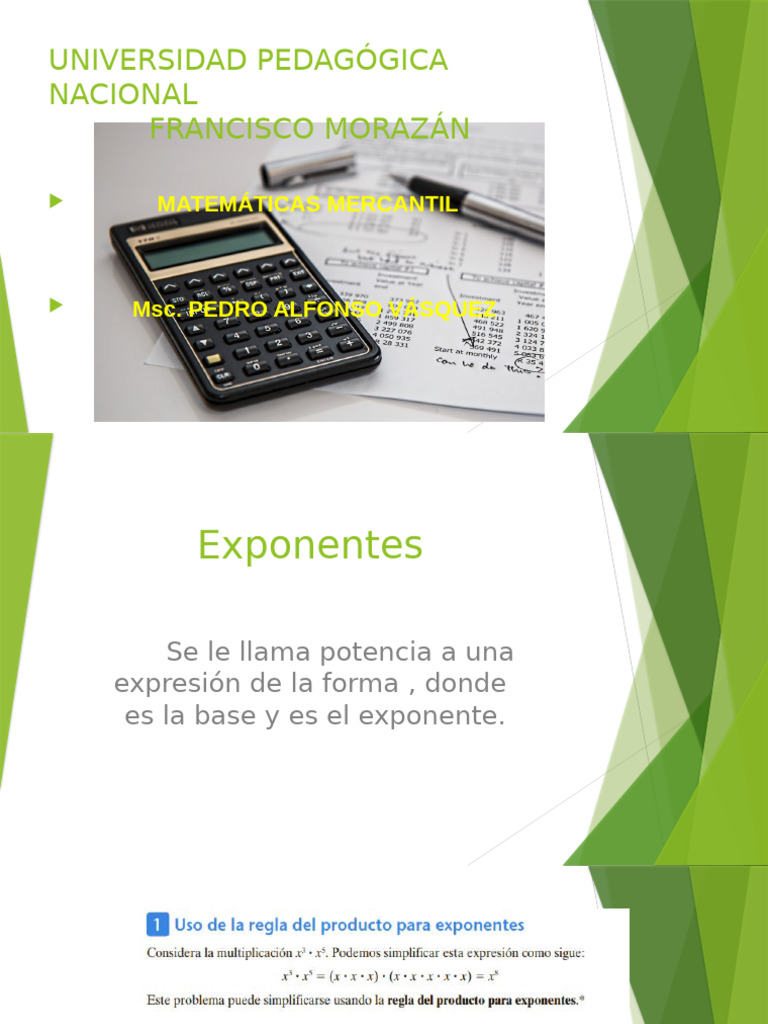 Presentación de Exponentes, Logaritmos, Progresiones Aritmeticas y ...