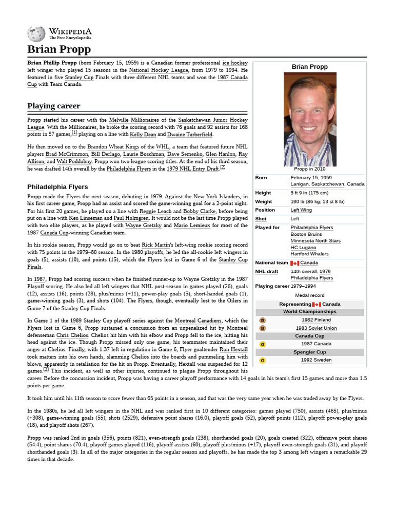 Brian_Propp | PDF | National Hockey League | Ice Hockey