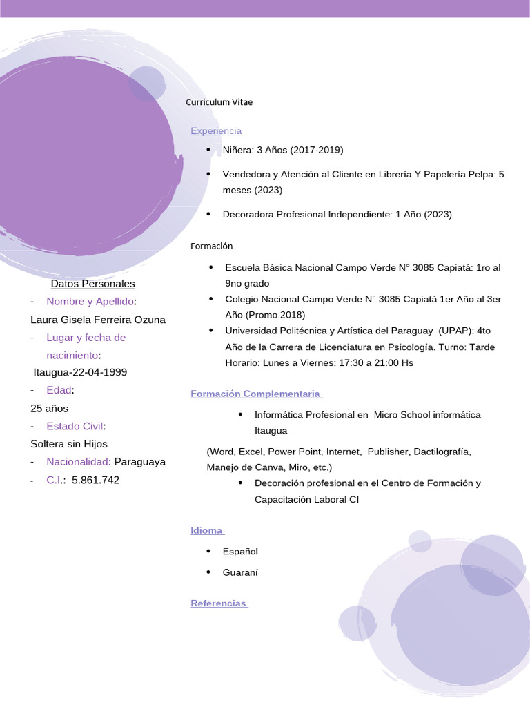 Curriculum Vitae de Laura Ferreira Ozuna | PDF
