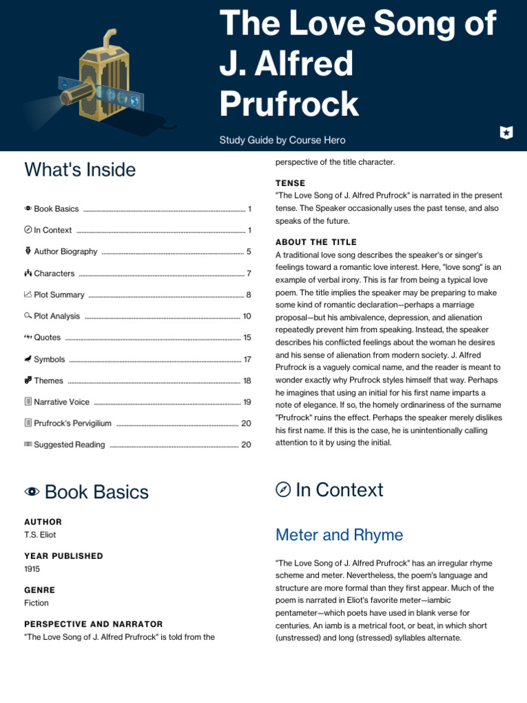 T.S. Eliot's The Love Song of J. Alfred Prufrock | PDF | Poetry | T. S ...