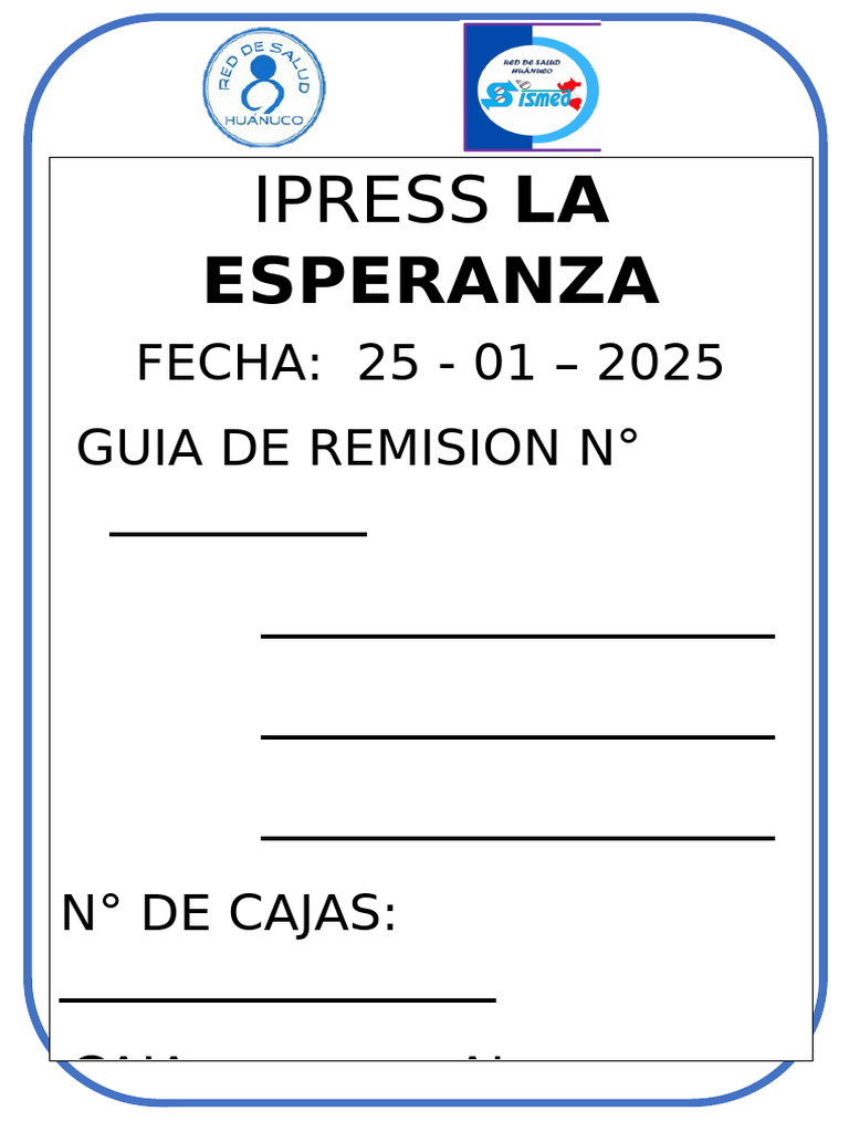 Guía de Remisión IPRESS Enero 2025 | PDF