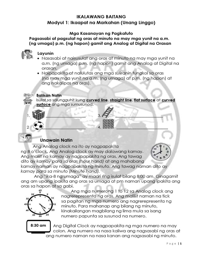 Math2 Q4 Module1 Week1 | PDF