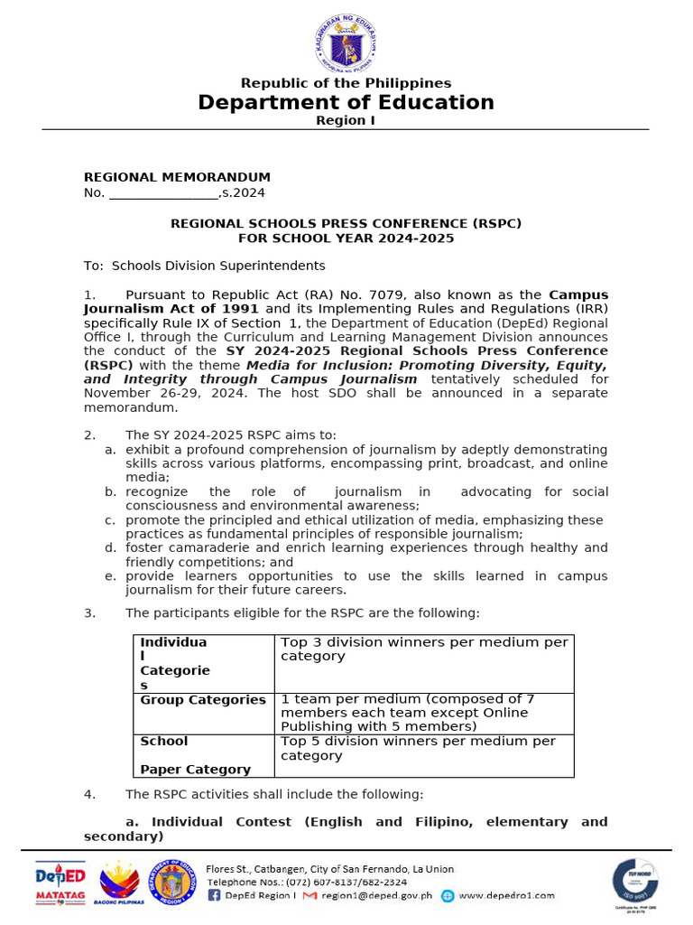 RM-2024-2025-RSPC | PDF | Page Layout | News