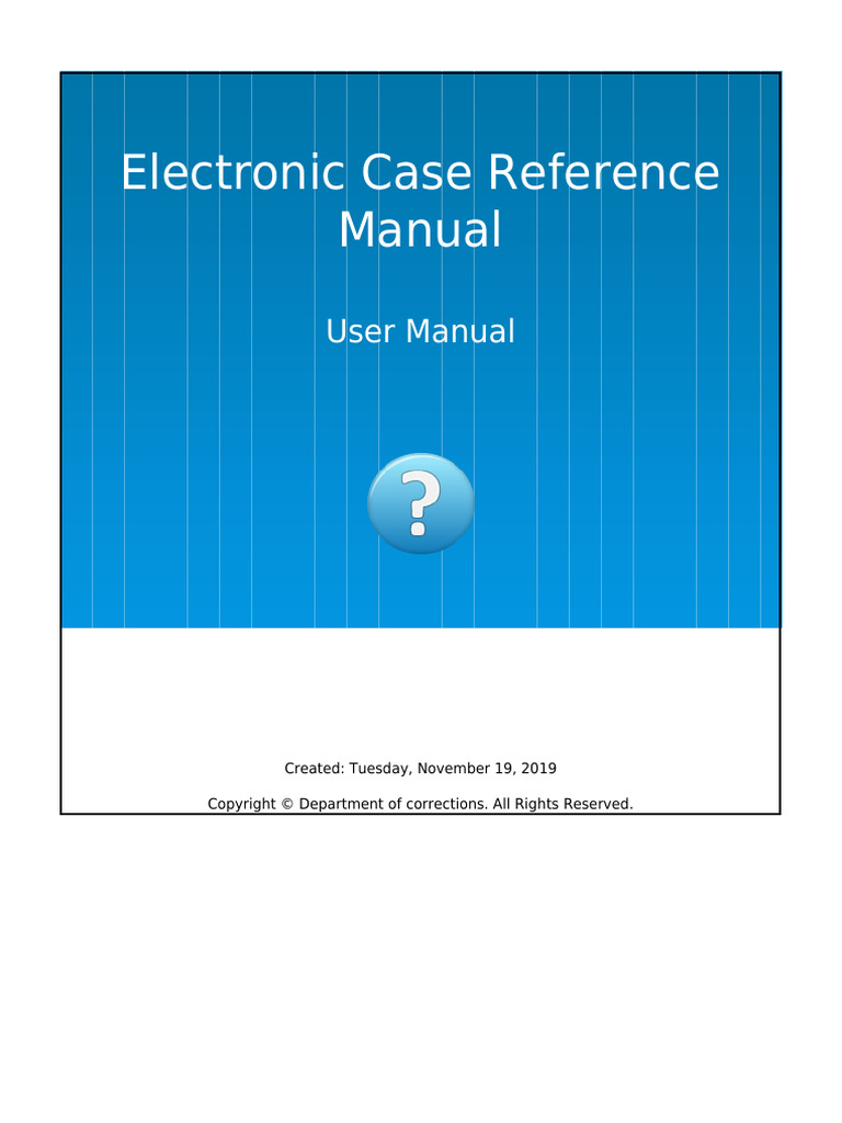 Ecrm Manual | PDF | Probation | Arrest