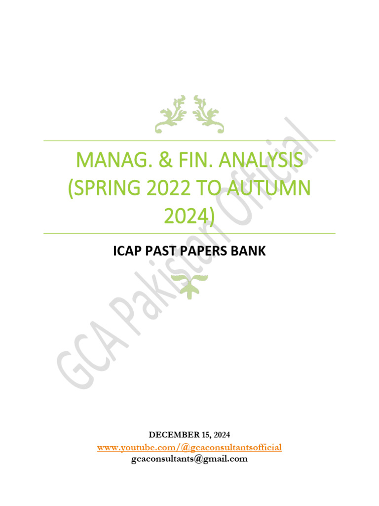 Managerial & Financial Analysis | PDF