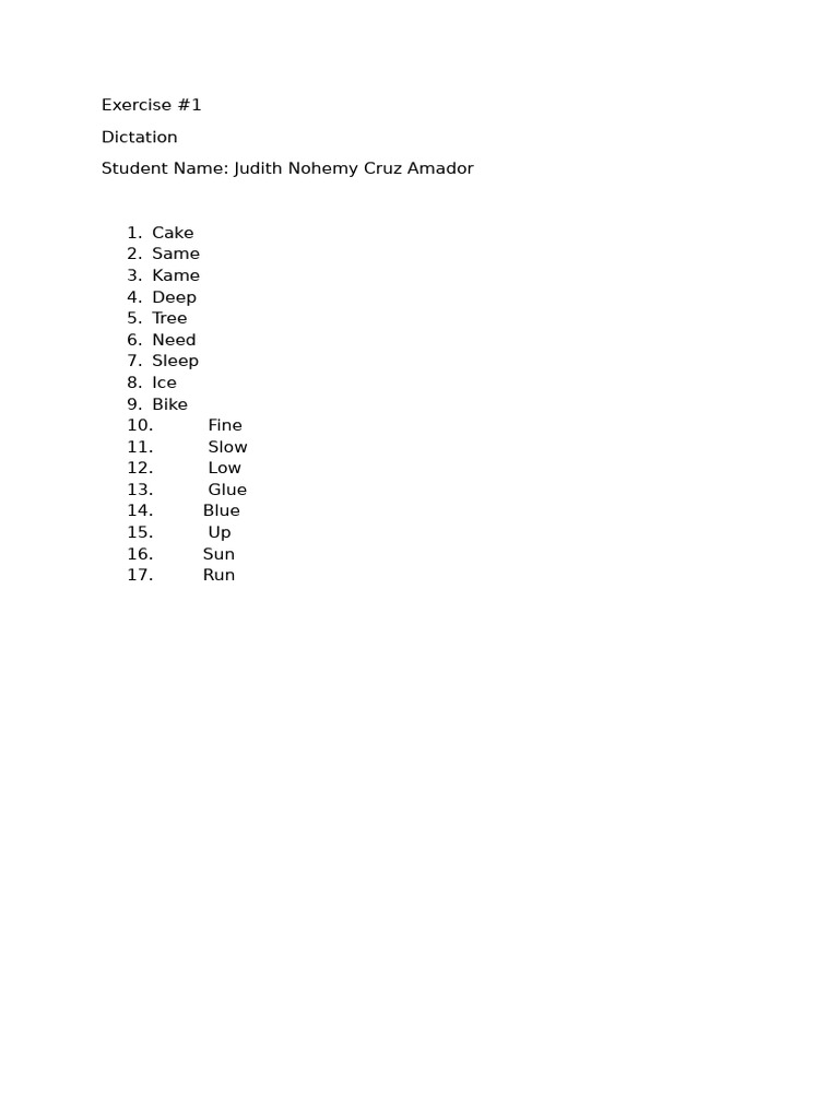 Dictation Exercise for Students | PDF