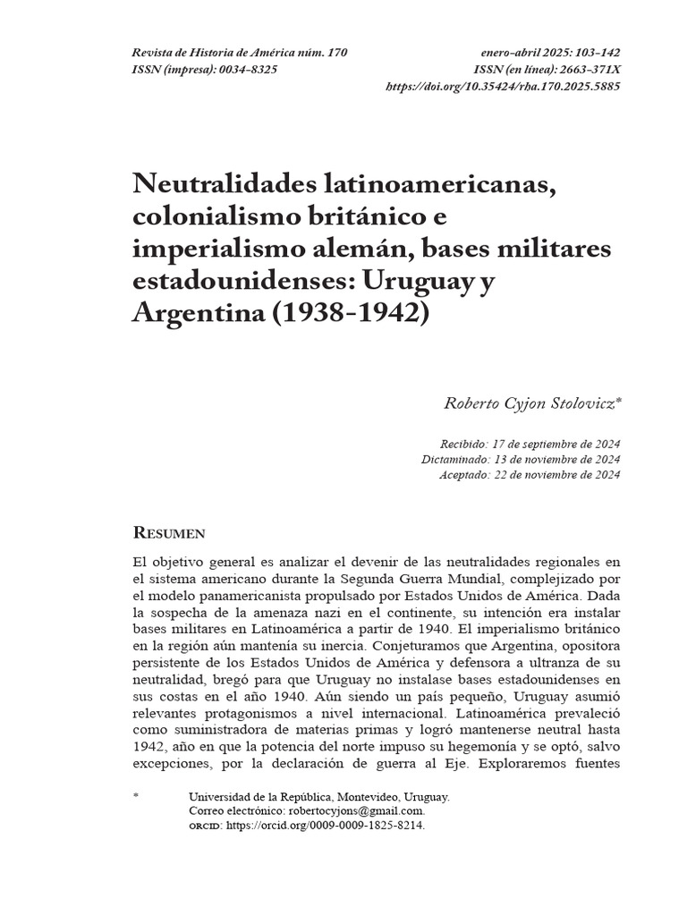 RHA 170 04 Cyjon FINAL | PDF | America latina | Uruguay