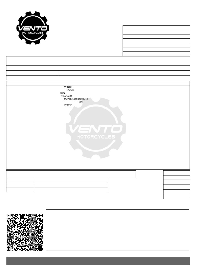 Factura Vento 2024 | PDF | Vehículo de motor | Coche