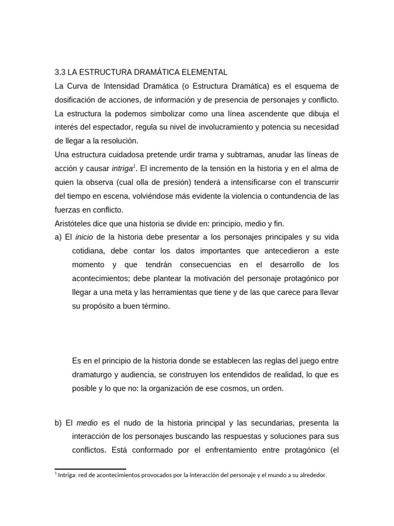 Estructura Dramática: Principio, Medio, Fin | PDF | Suspense (Género)