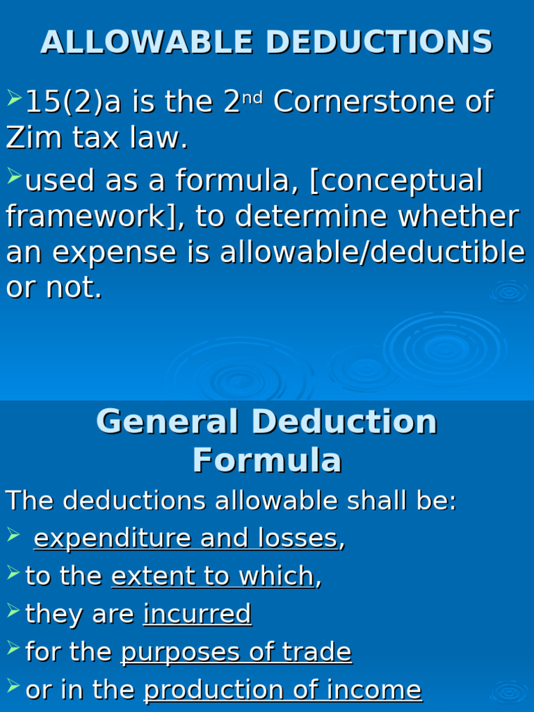 Understanding Allowable Deductions in Zim Tax Law | PDF | Expense | Tax ...