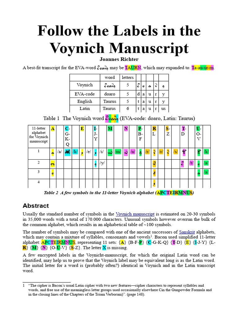 Follow the Labels in the Voynich Manuscript | PDF | Ovary | Uterus