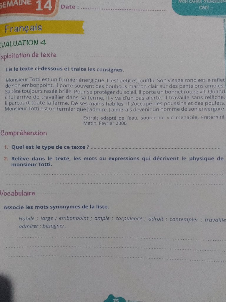 Texte Et Compréhension CM2 | PDF