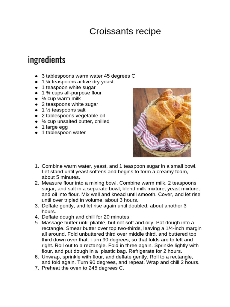 Croissants recipe | PDF