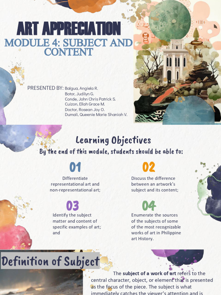 Module 4 Subject and Content | PDF | Still Life | Visual Arts