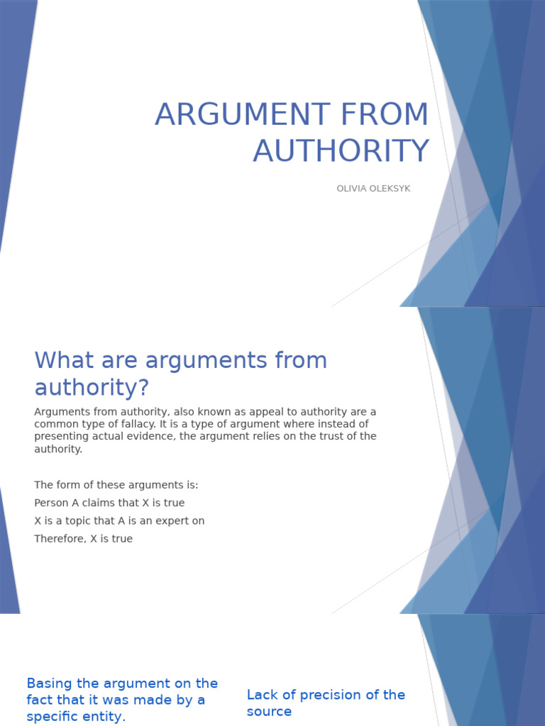 Argument From Authority | PDF