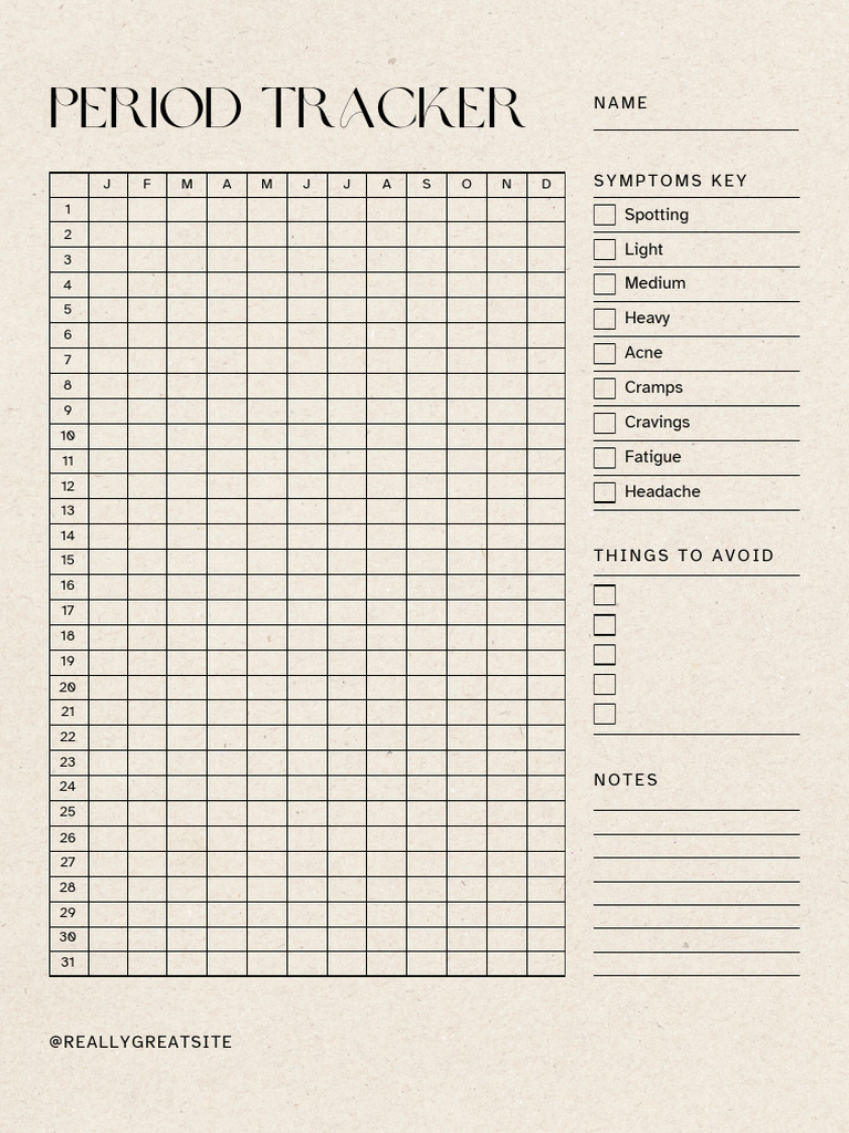 Period Tracker & Symptoms Guide | PDF