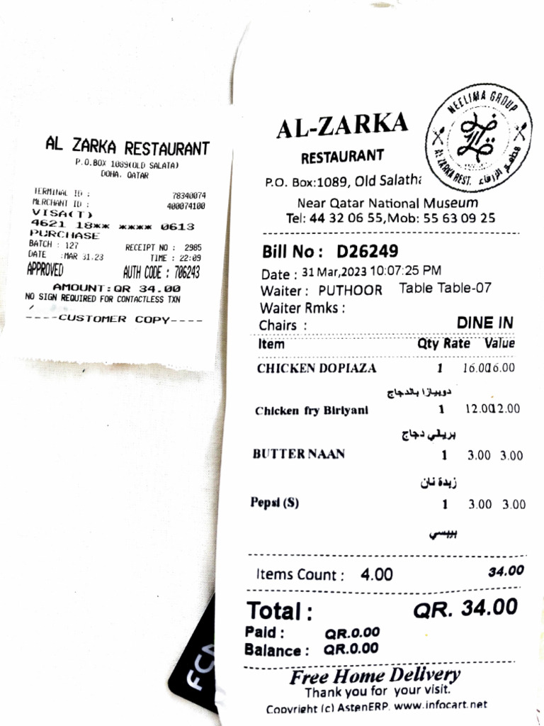 Al Zarka Restaurant Menu Overview | PDF