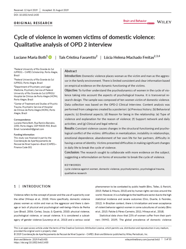 Cycle of Domestic Violence in Women | PDF | Violence | Domestic Violence