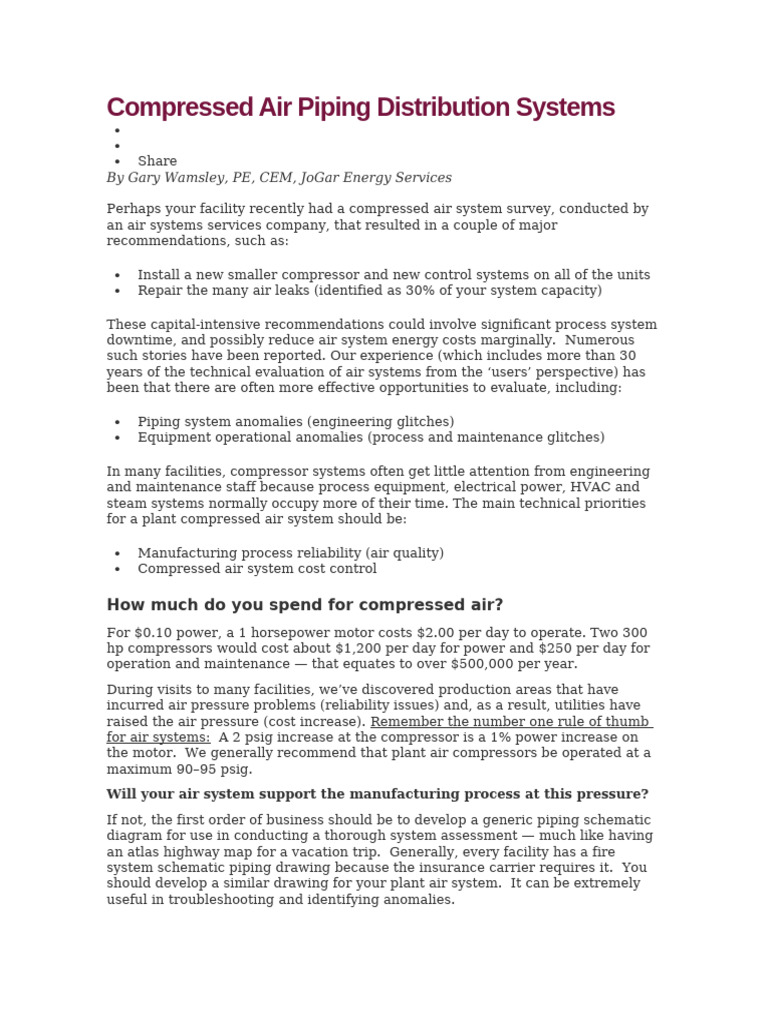 Aire Comprimido - Compressed Air Piping Distribution Systems 05abr22 ...